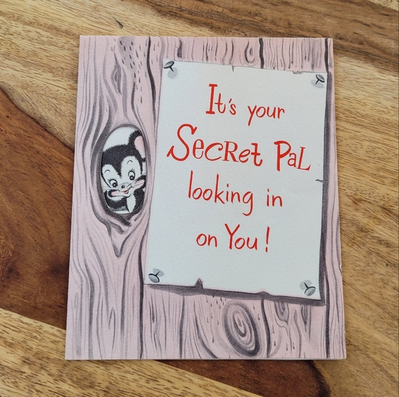 Vintage | Party Supplies | Vintage Secret Pal Hello Greeting Card ...